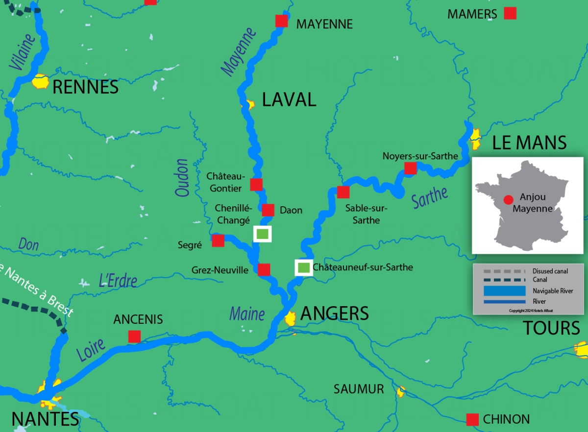 France Passion Plaisance cruise routes for Anjou