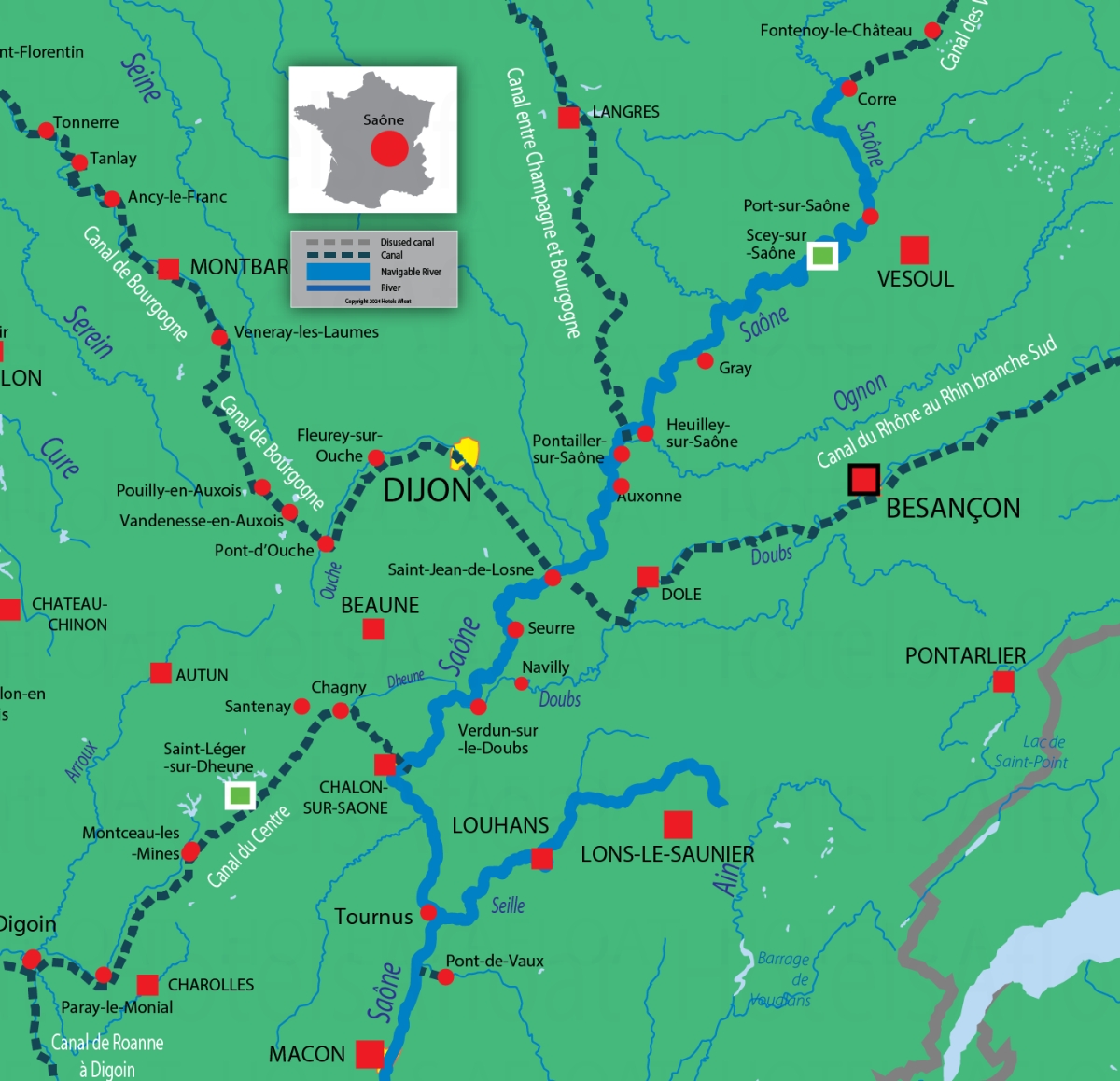 Locaboat renstal cruises on the rivers Saone and Doubs in France