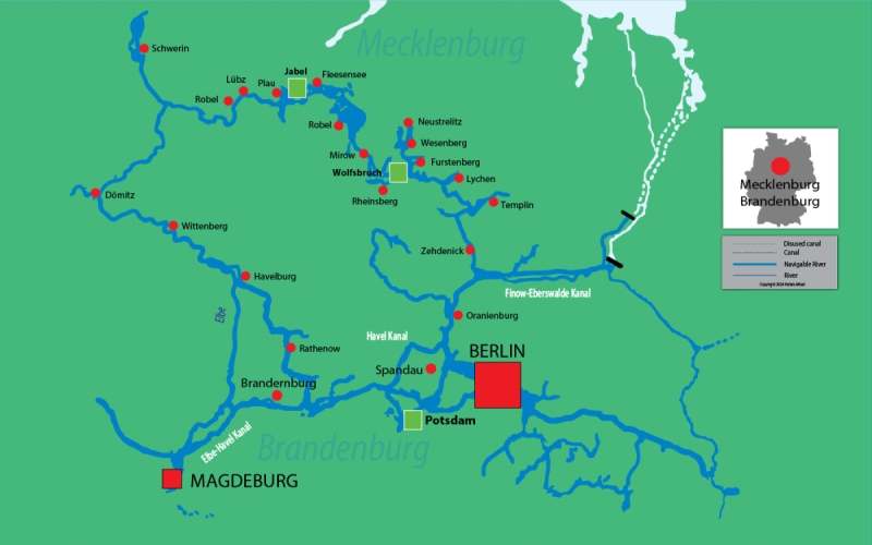 Le Boat cruise routes for Germany