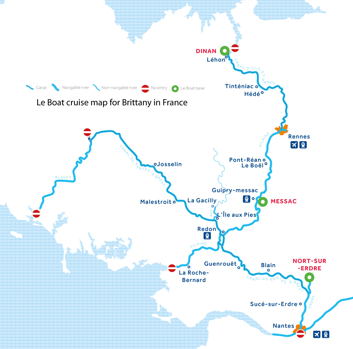 Brittany river and lock cruises with the Le Boat rentals